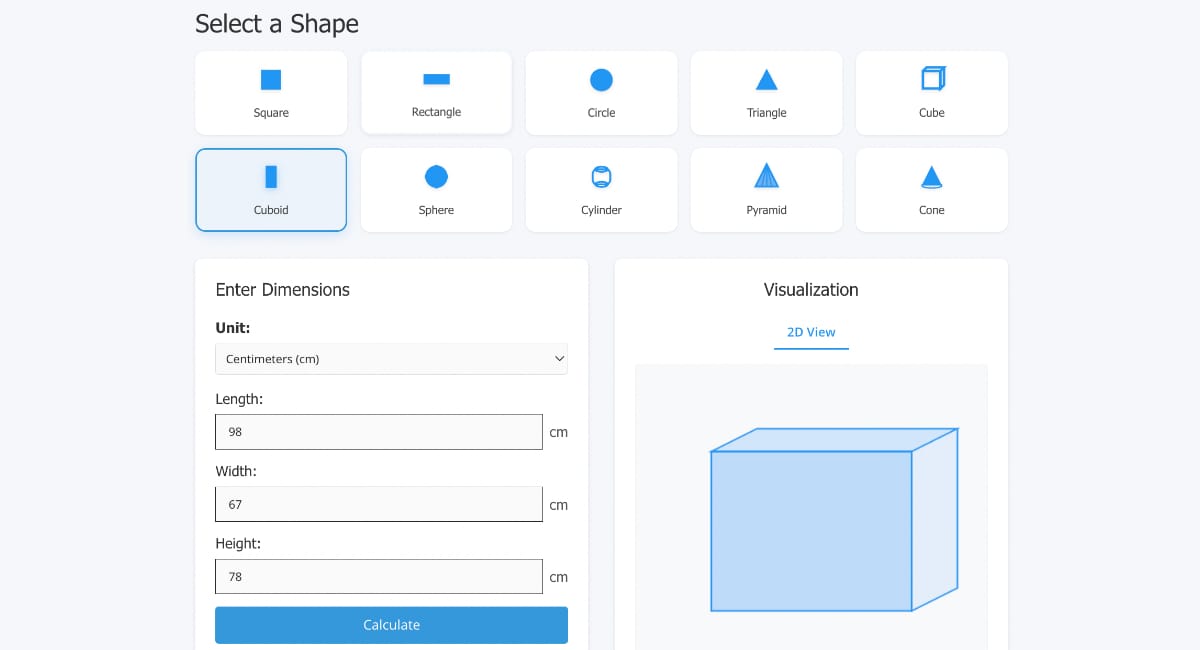 Learn Geometry with Shape Calculator – Easy & Visual